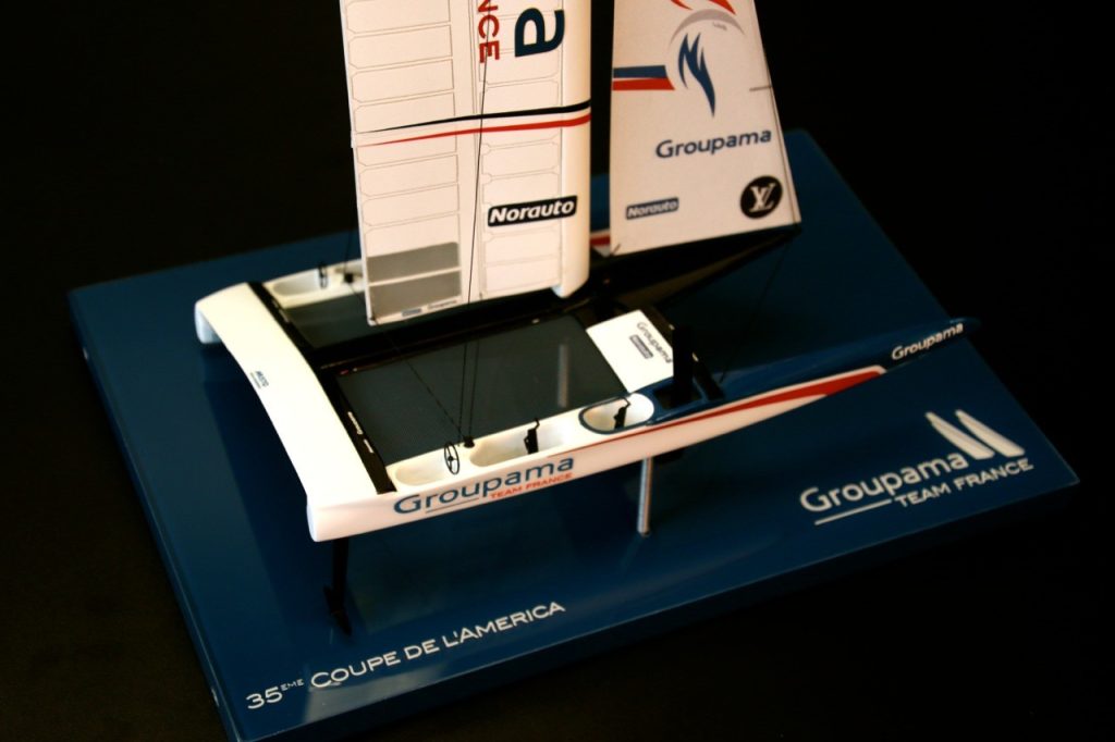 Groupama Team France - Catamaran AC 50 - 2017 desk model - Seacraftclassics